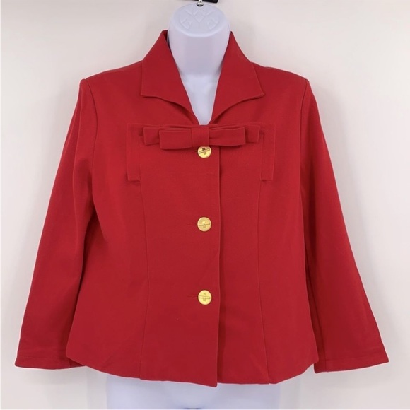 CAbi | Jackets & Coats | Cabi Red Blazer With Bow | Poshmark